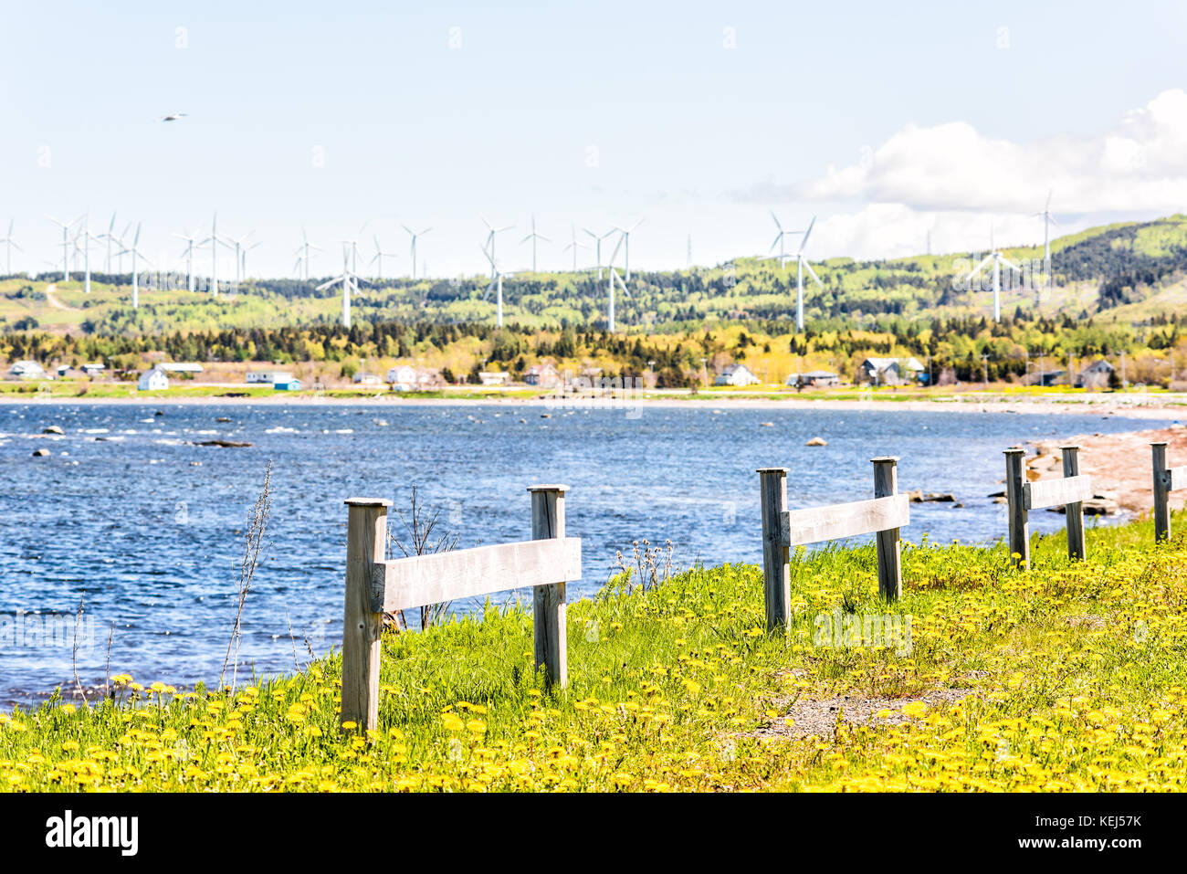 Gaspesie coastline in Quebec, Canada with Capucins peninsula and wind ...