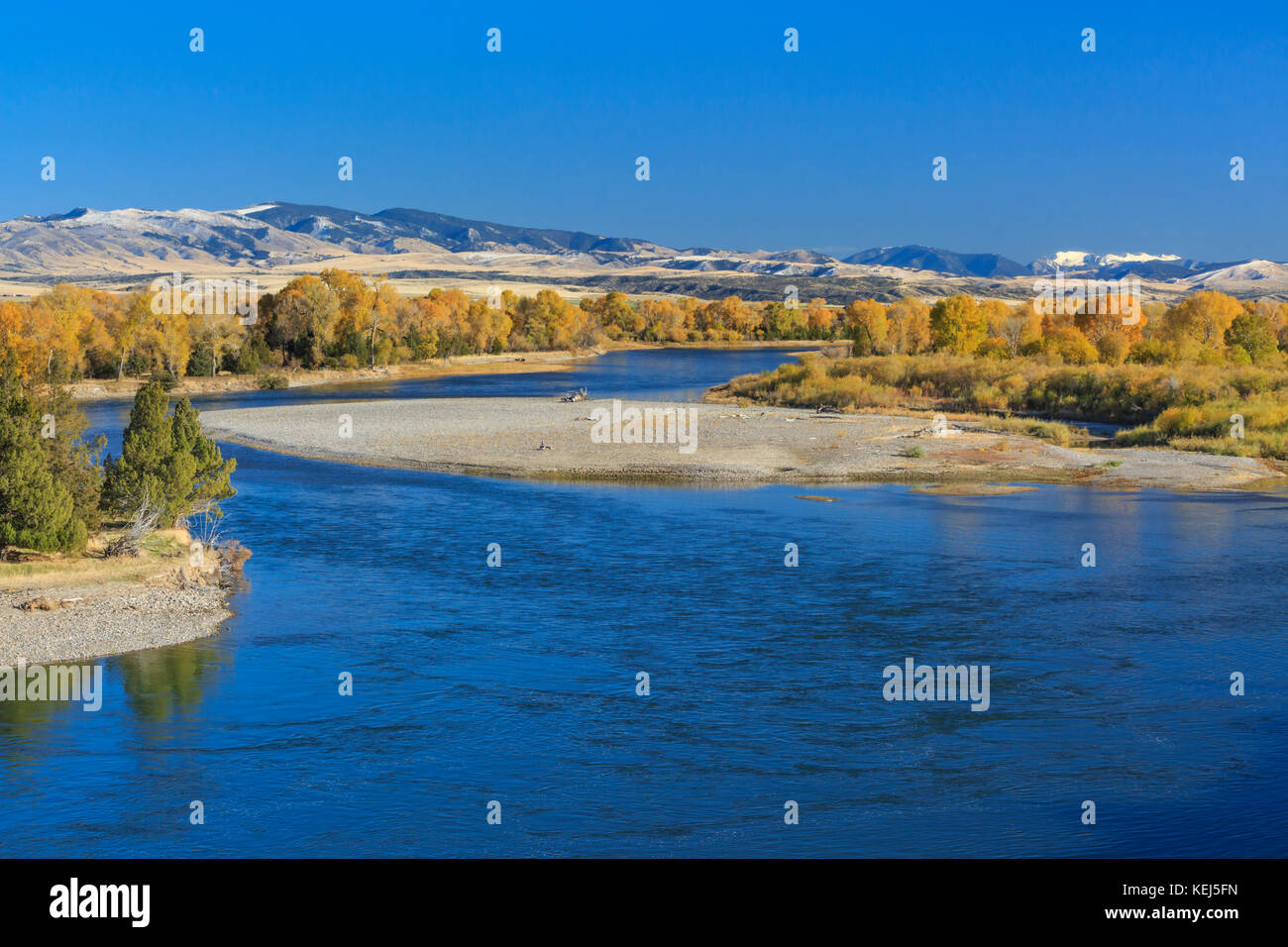 fall colors along the missouri river near townsend, montana Stock Photo ...