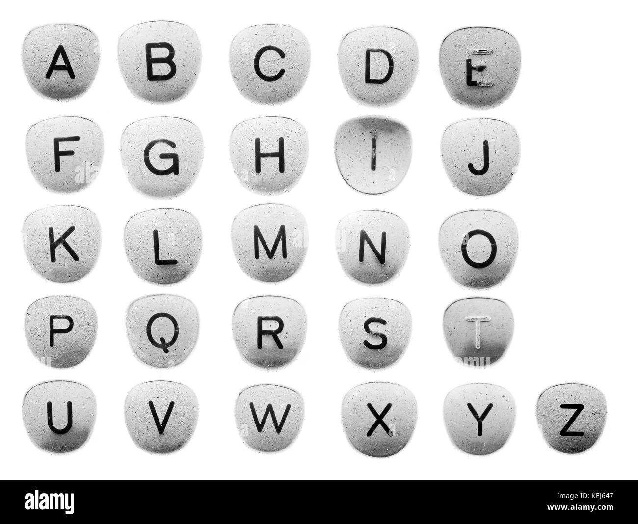 English alphabet on a key on a retro typewriter Stock Photo - Alamy