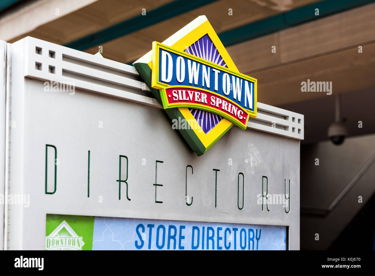 Silver Spring, USA - September 16, 2017: Downtown area of city in ...