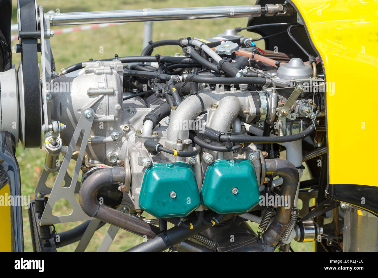 Piece of equipment of the aircraft engine closeup Stock Photo - Alamy