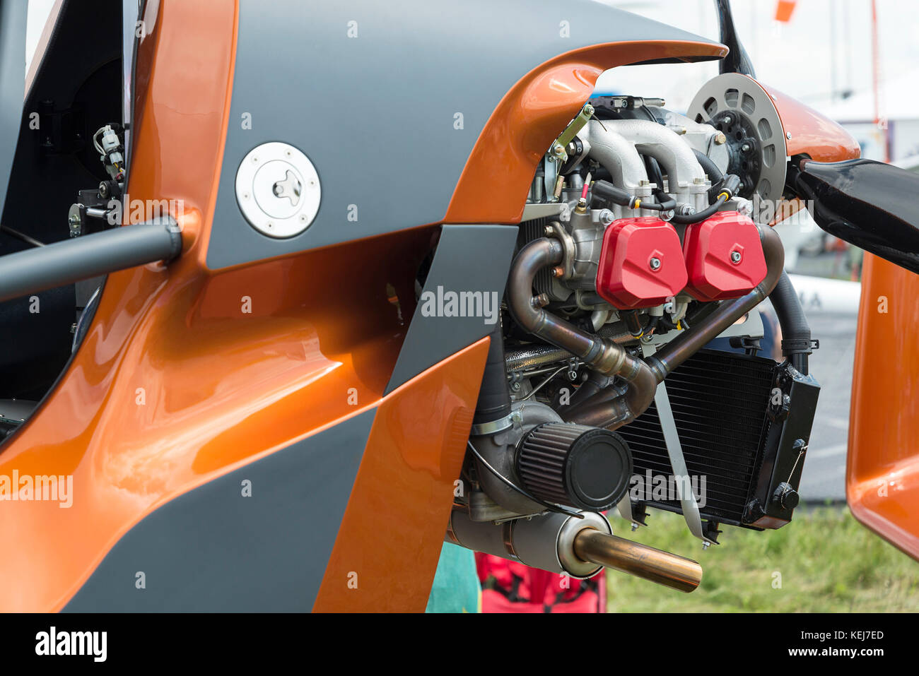 Piece of equipment of the aircraft engine closeup Stock Photo - Alamy