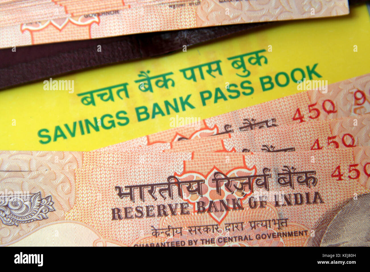 Savings bank pass book and funds in Indian currency Stock Photo - Alamy