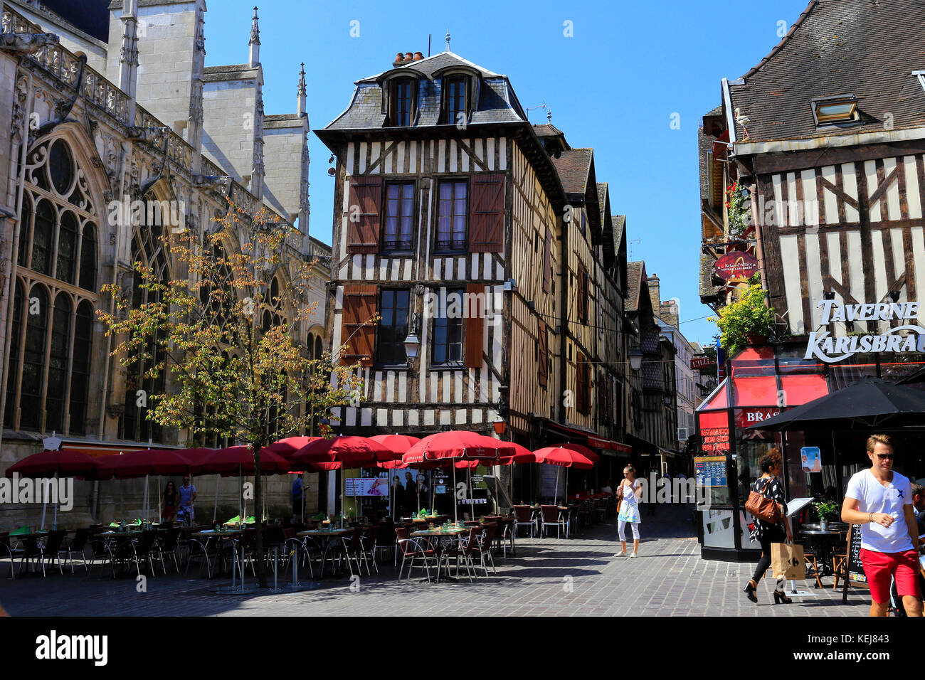 Crooked buildings in Troyes, France Stock Photo - Alamy