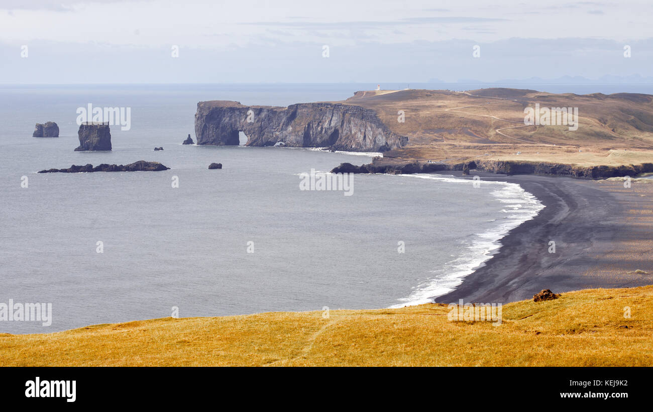 Iceland, black beaches. Beautiful landscape ocean and rocks Stock Photo ...