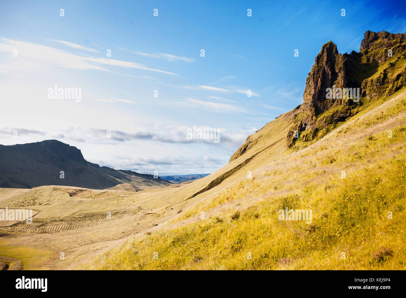 Iceland, high mountain cliff. Beautiful landscape ocean and rocks Stock ...