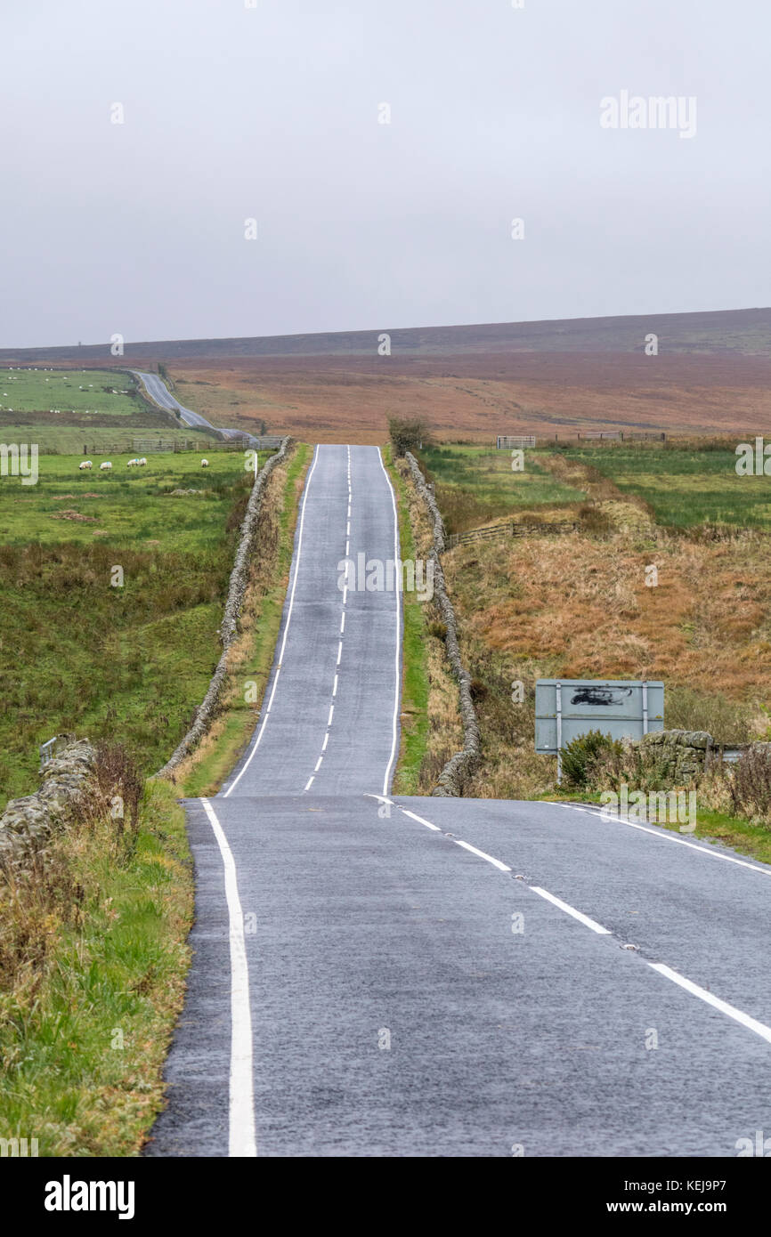 Empty country road, Northumberland, England, UK Stock Photo - Alamy