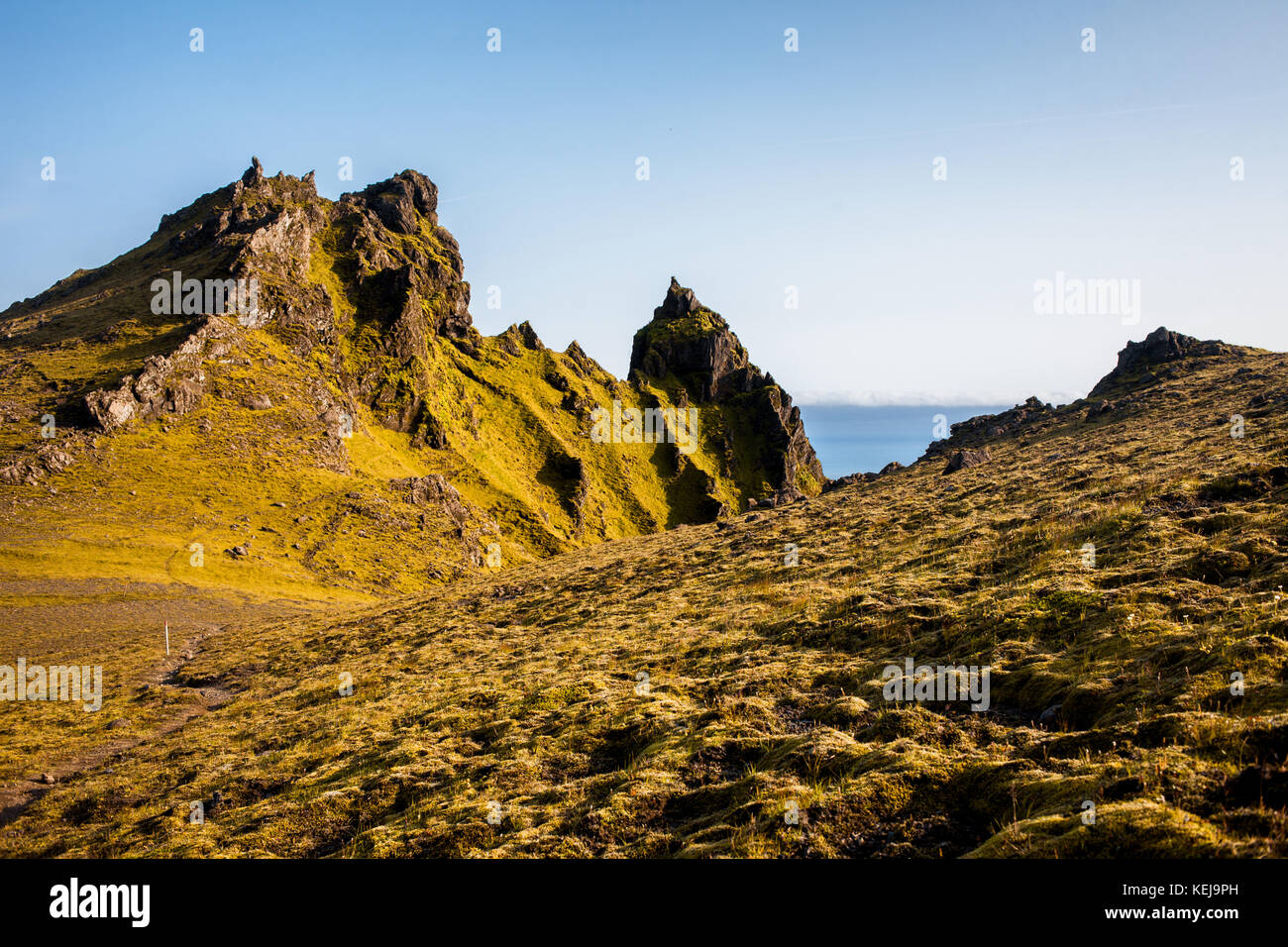 Iceland, high mountain cliff. Beautiful landscape ocean and rocks Stock ...