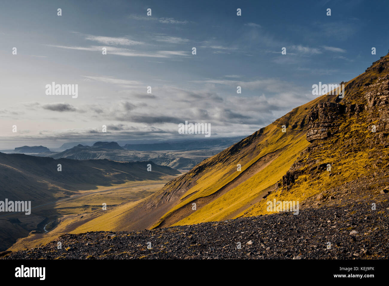 Iceland, high mountain cliff. Beautiful landscape ocean and rocks Stock ...