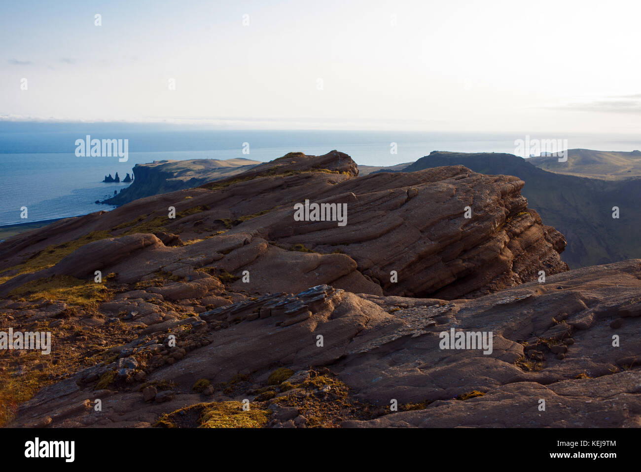 Iceland, high mountain cliff. Beautiful landscape ocean and rocks Stock ...