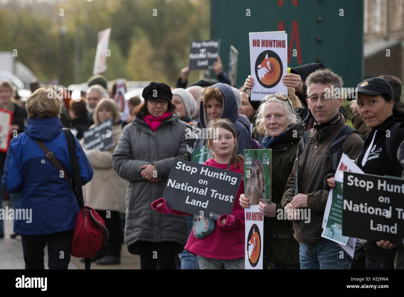 Anti-hunt campaigners outside the National Trust AGM at the Steam ...