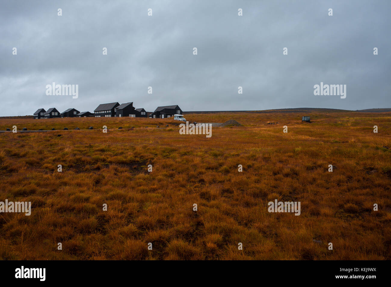 Panorama of Iceland, the harsh weather, mountains and picturesque black ...