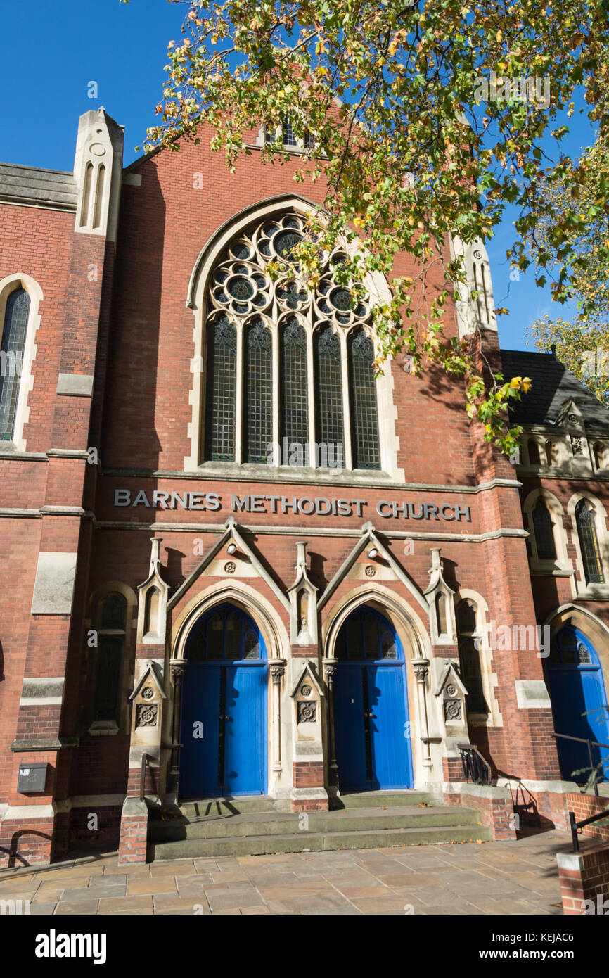 Exterior of Barnes Methodist Church, London, SW13, UK Stock Photo - Alamy