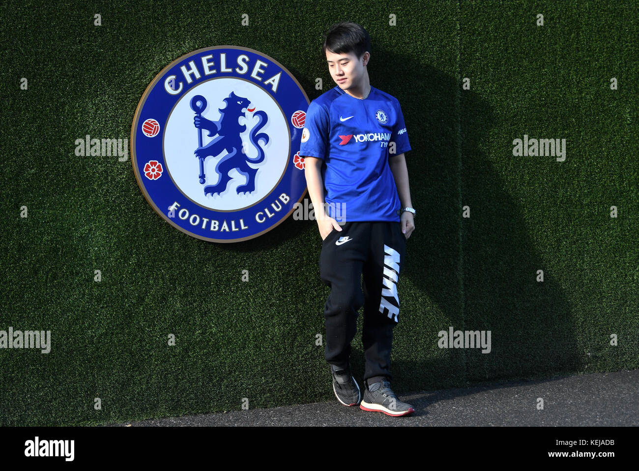 A Chelsea fan outside Stamford Bridge before the Premier League match ...