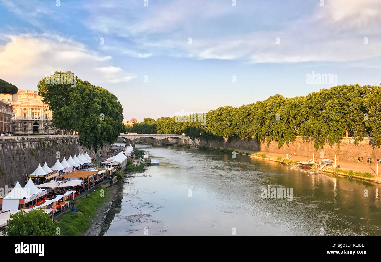 Beautiful and calm scenery of the Tiber River in Rome Stock Photo - Alamy