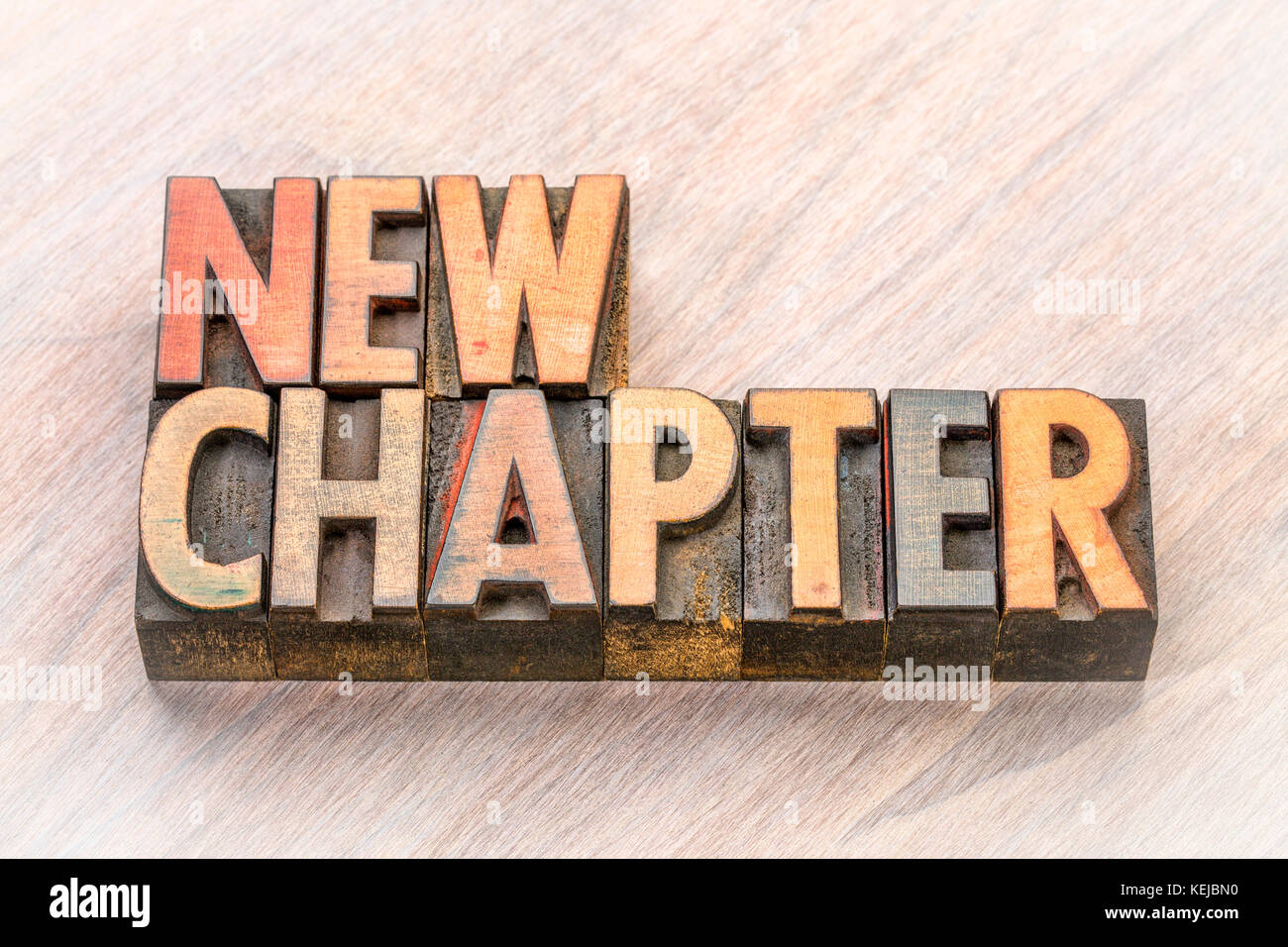 new chapter word abstract in vintage letterpress wood type Stock Photo ...
