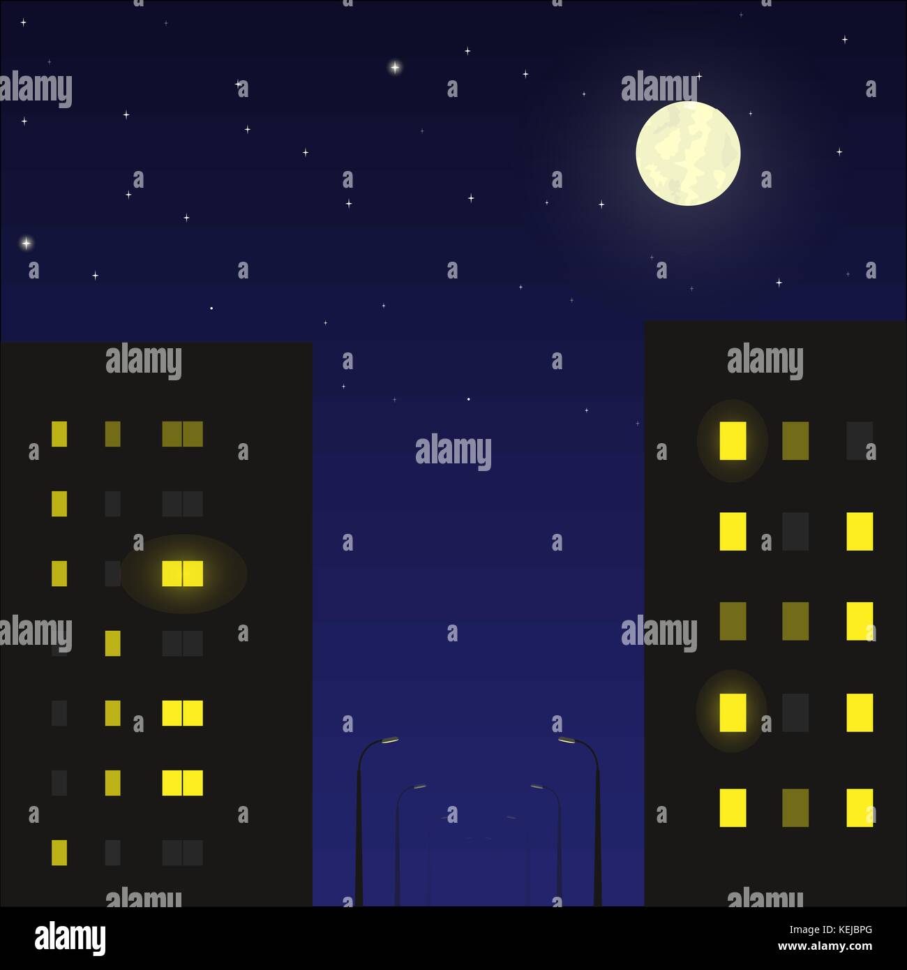 City skyline night Stock Vector Images - Alamy