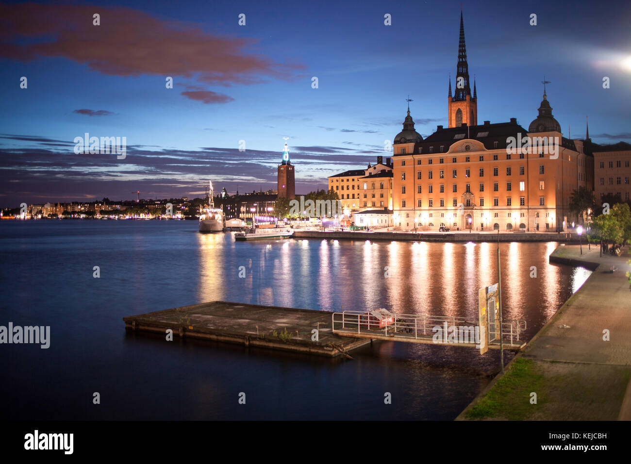 The night view Stockholm, the capital of Sweden Stock Photo - Alamy