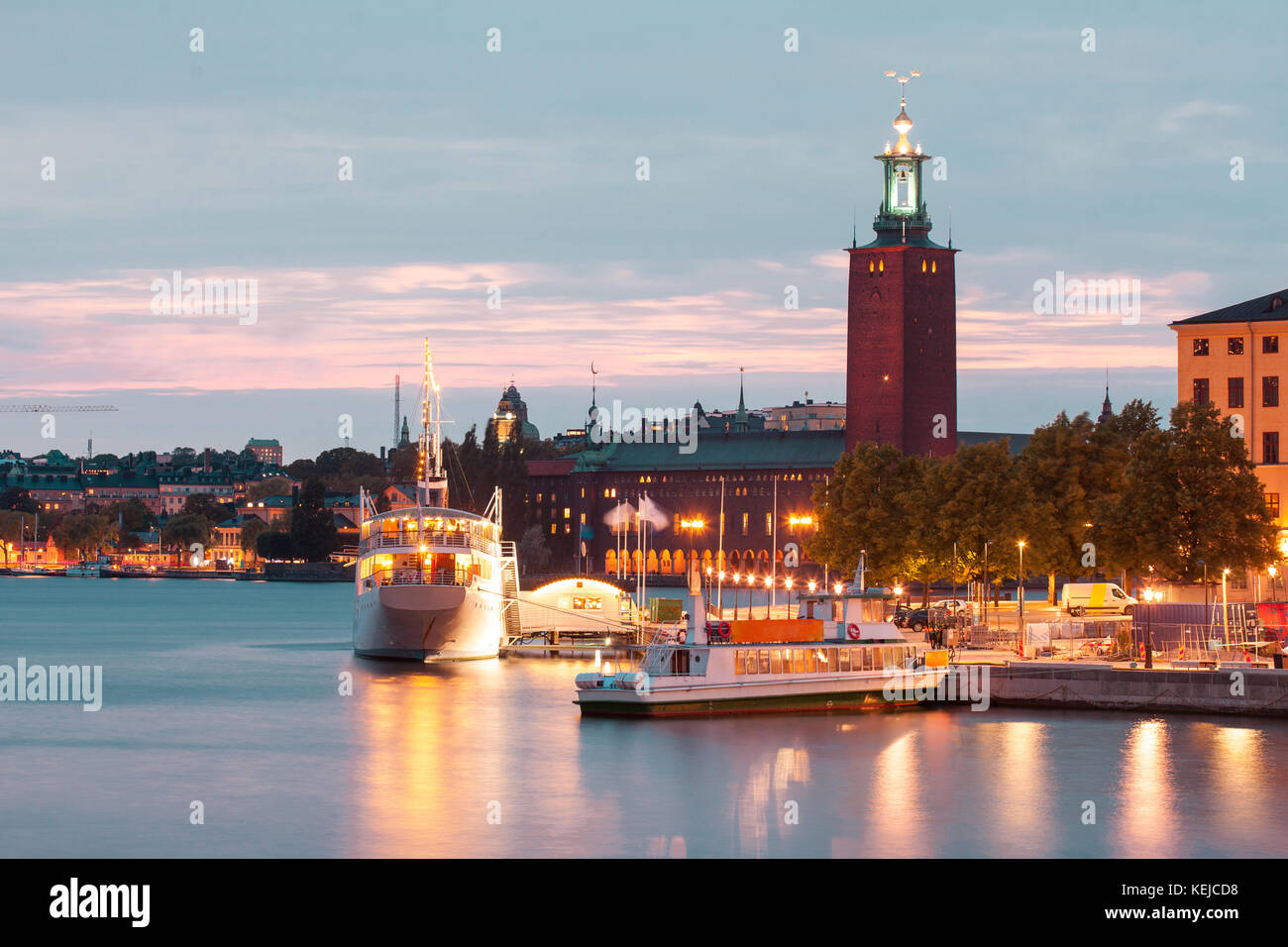 Night view Stockholm, the capital of Sweden Stock Photo - Alamy