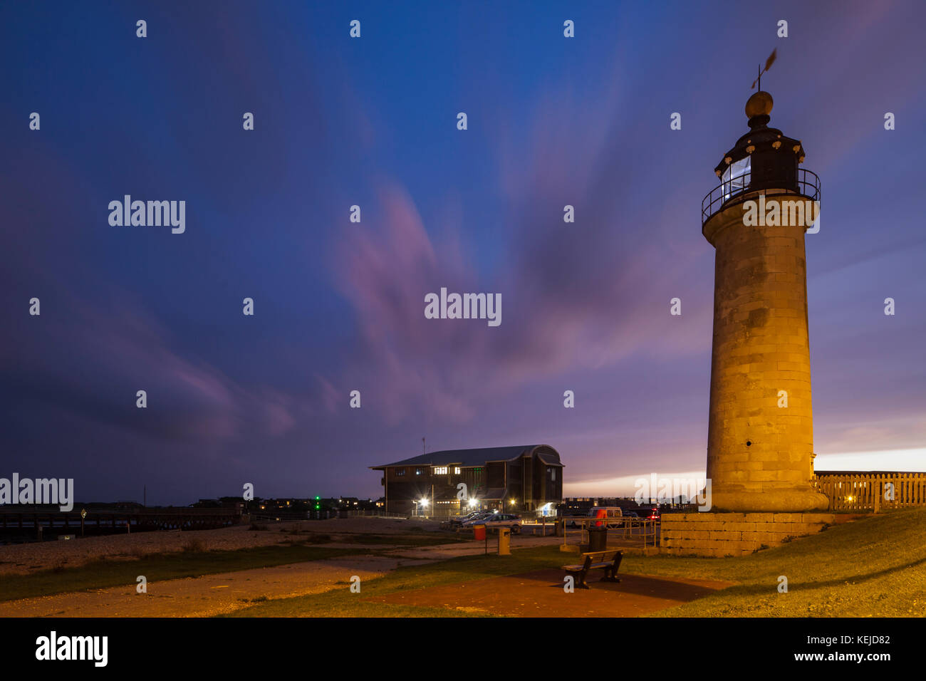 Evening at Kingston Lighthouse in Shoreham-by-Sea, West Sussex, England ...