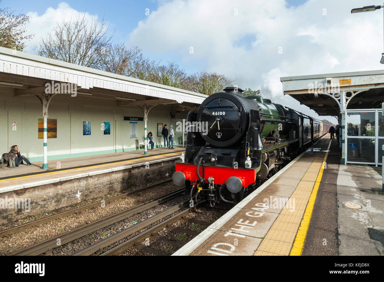 Historic steam train "Royal Scotsman" passing through Southwick train ...