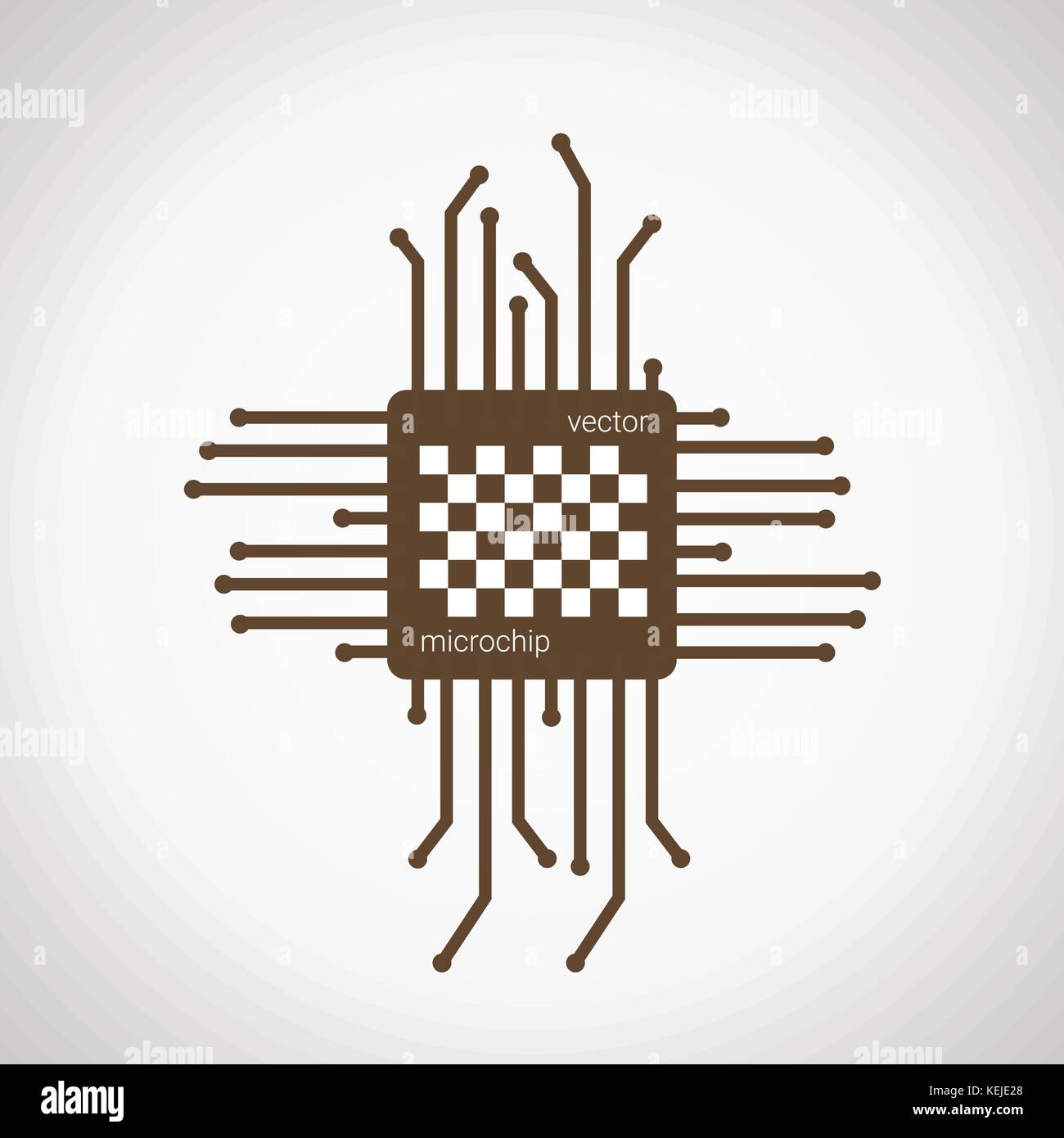 Chip isolated minimal icon. Vector microchip illustration Stock Vector ...