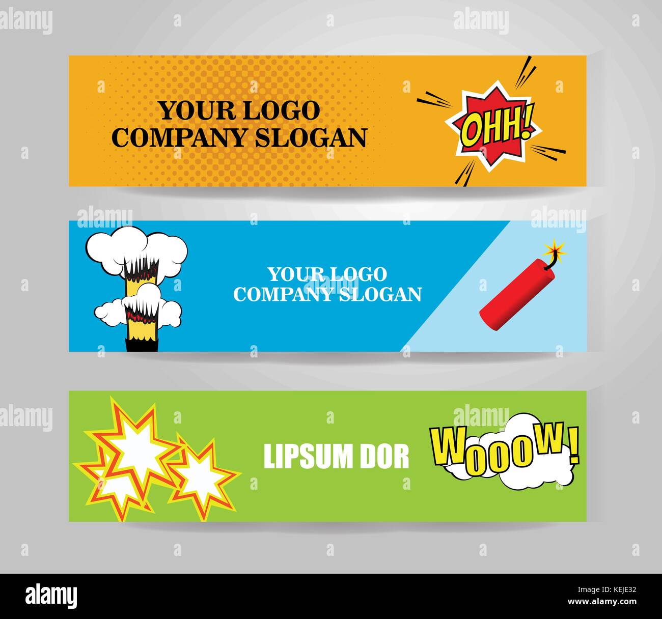 Vector comic Banners. Color isolated sample paper Stock Vector Image ...