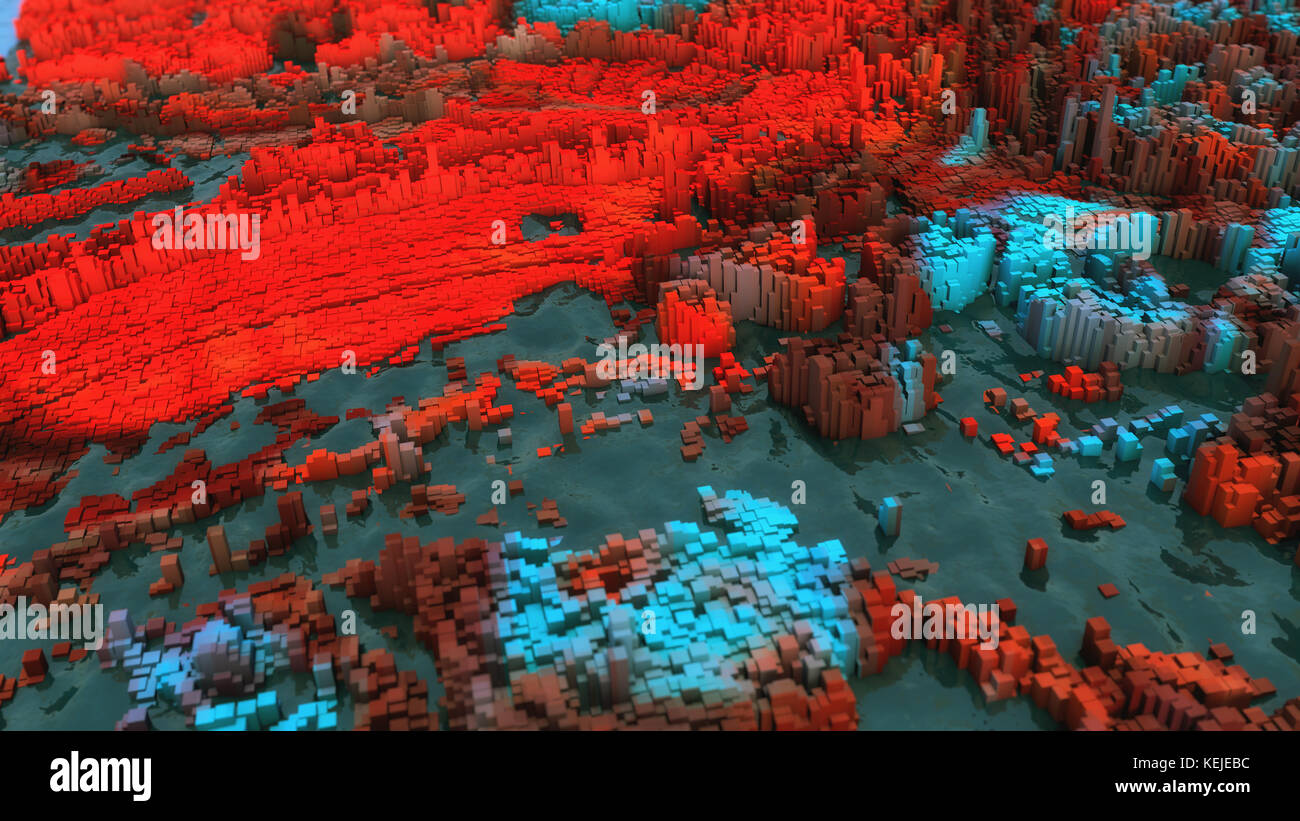 3d rendering. Abstract topography and colors Stock Photo - Alamy