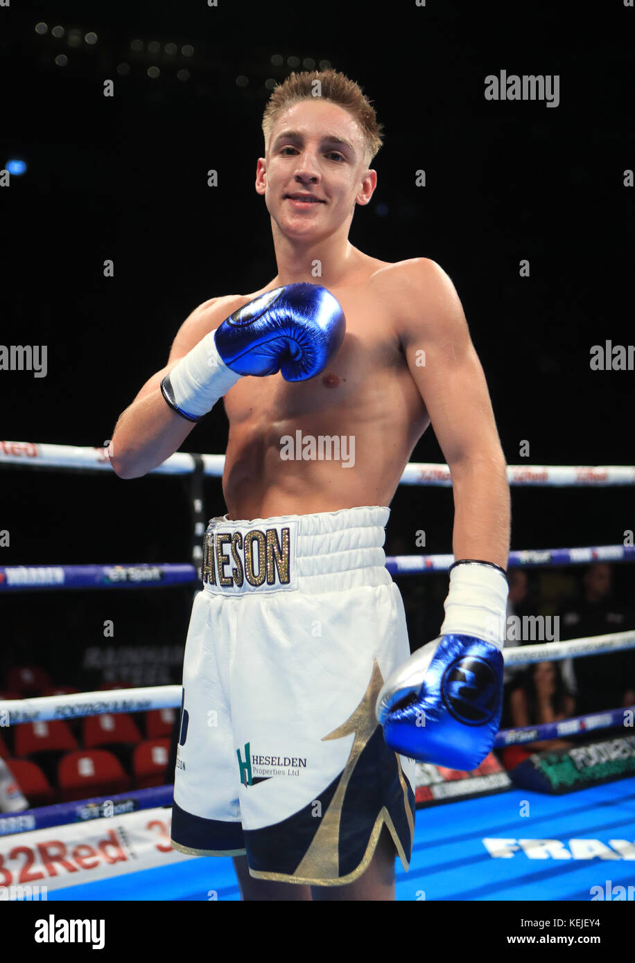 Jack Bateson celebrates beating Kamil Jaworek during their ...