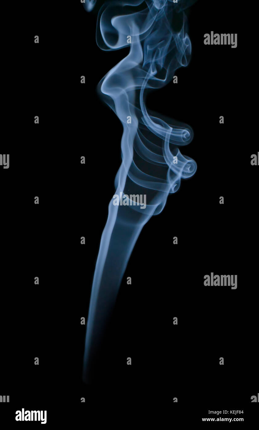 Incense Smoke on Black Background Stock Photo - Alamy