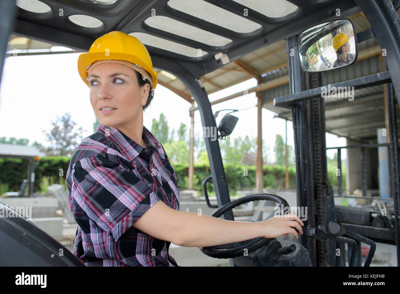female engineer driving a truck Stock Photo - Alamy