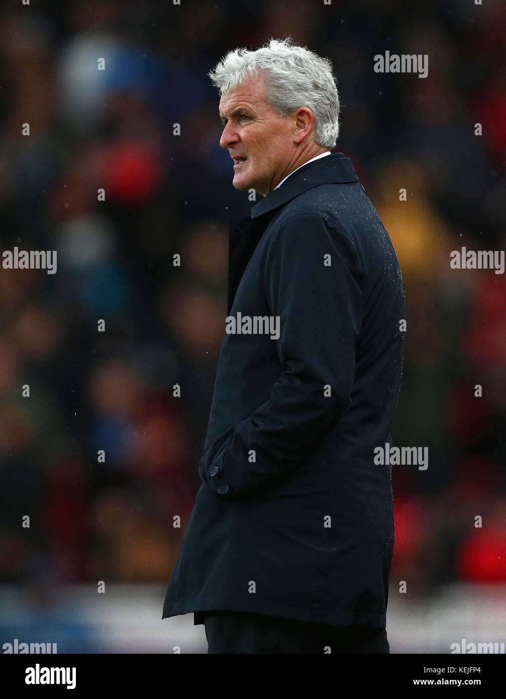 Stoke City manager Mark Hughes during the Premier League match at the ...