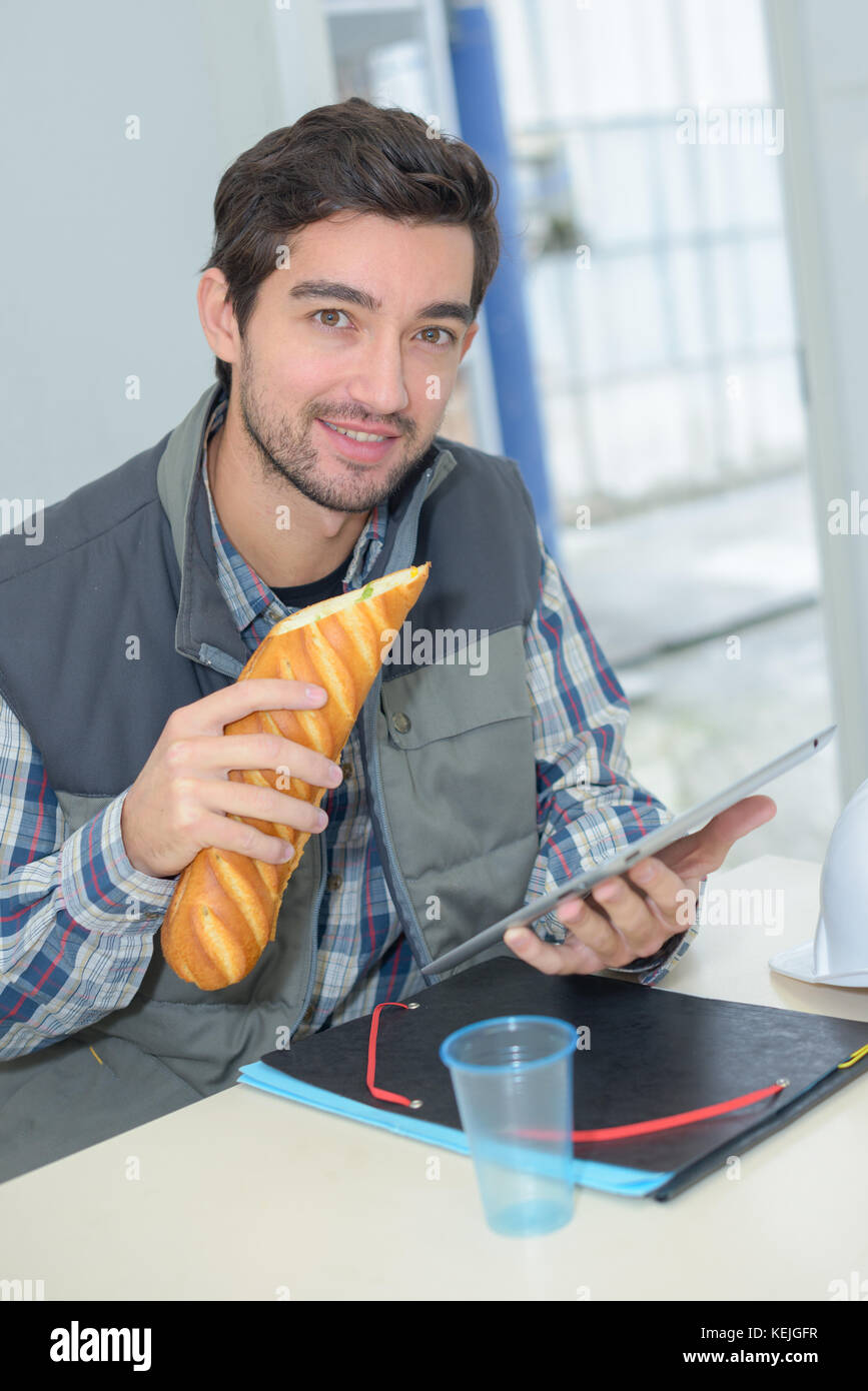 having a rush lunch Stock Photo - Alamy