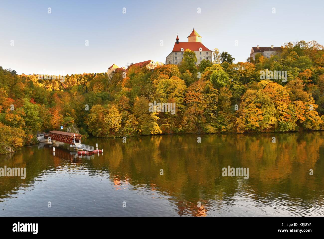 Beautiful Autumn Landscape with Veveri Castle. Natural colorful scenery ...