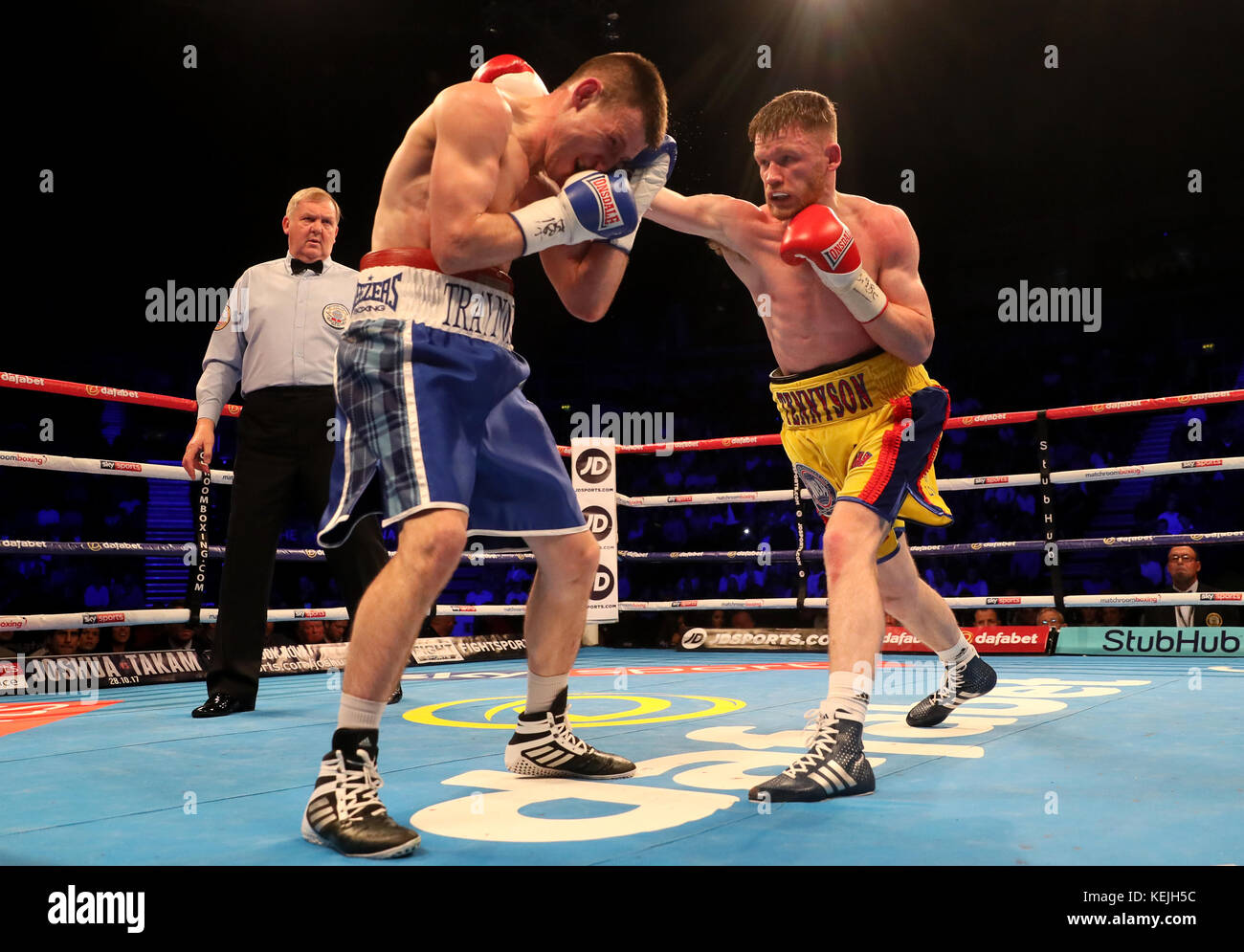 James Tennyson (right) in action against Darren Traynor during their ...