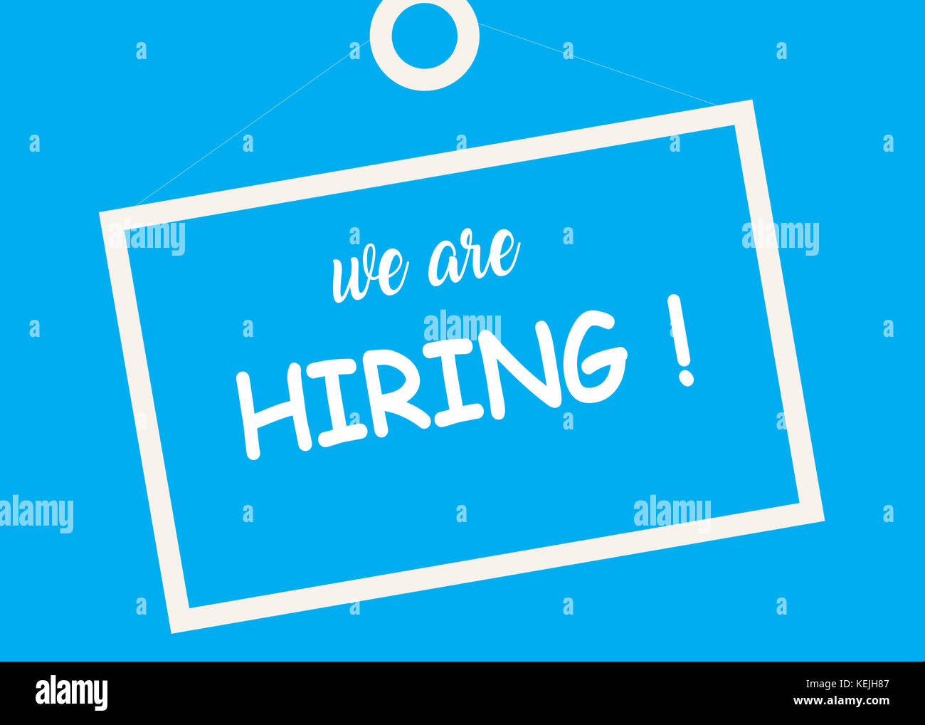 we are hiring simple hunging sign Stock Photo - Alamy