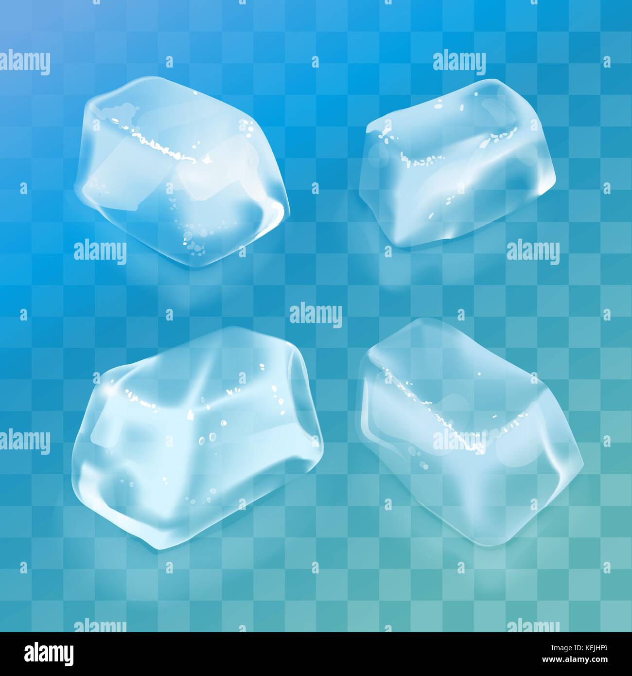 Realistic ice cube set. vector illustration on transparent background ...