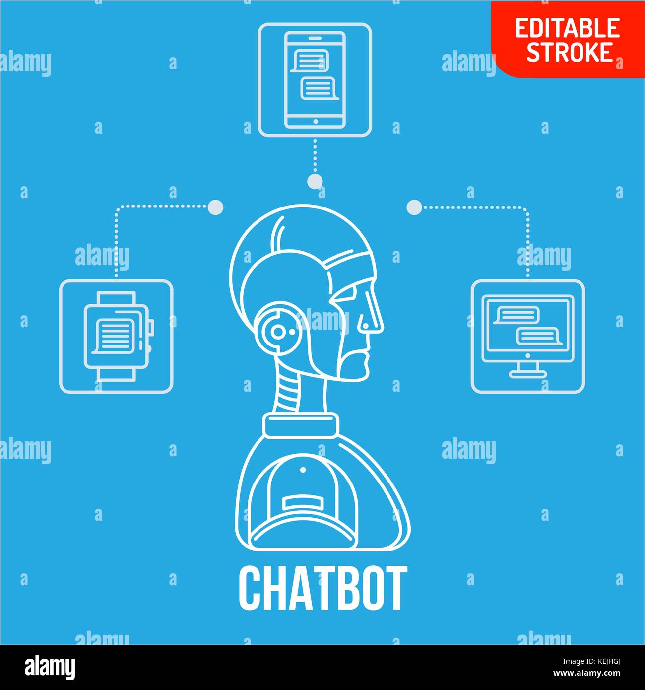 Linear Chatbot Chatting Software Application Concept Virtual Assistance Of Website Or Mobile
