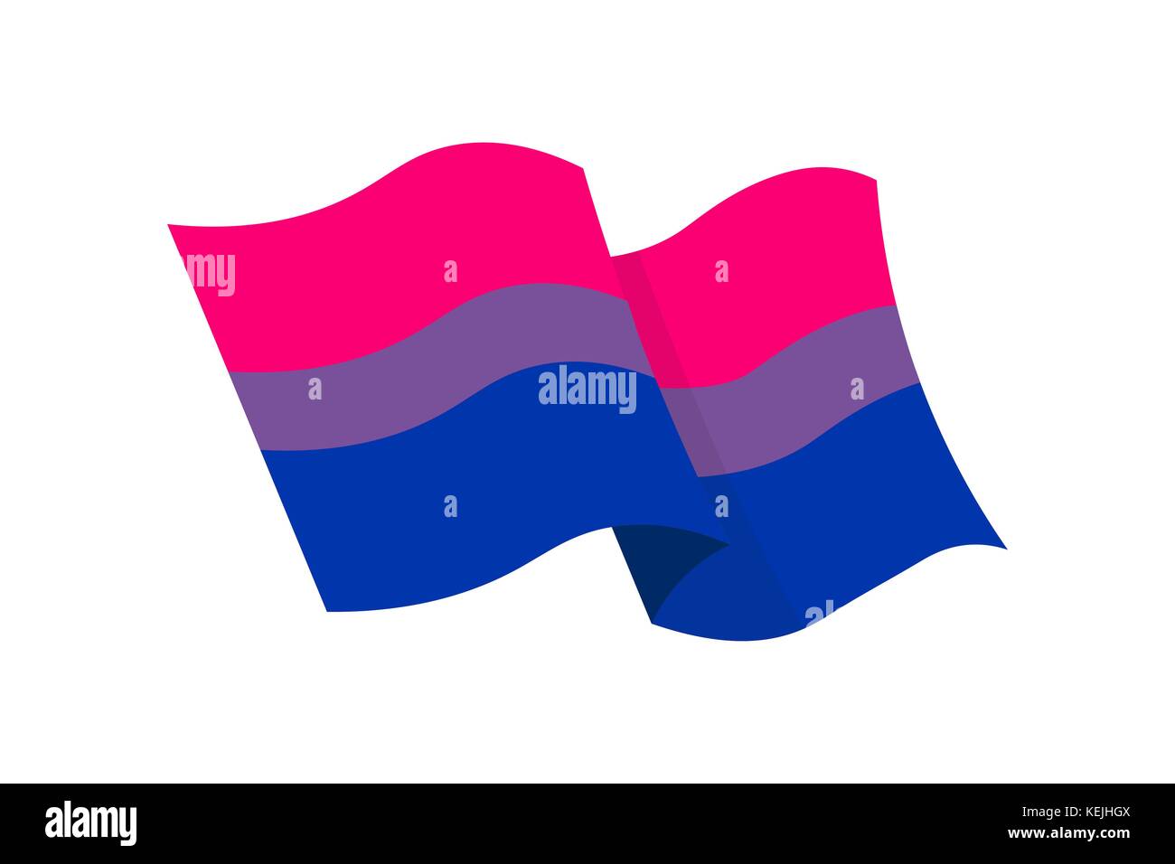 Vector illustration of the Bisexual flag on white background. LGBT ...