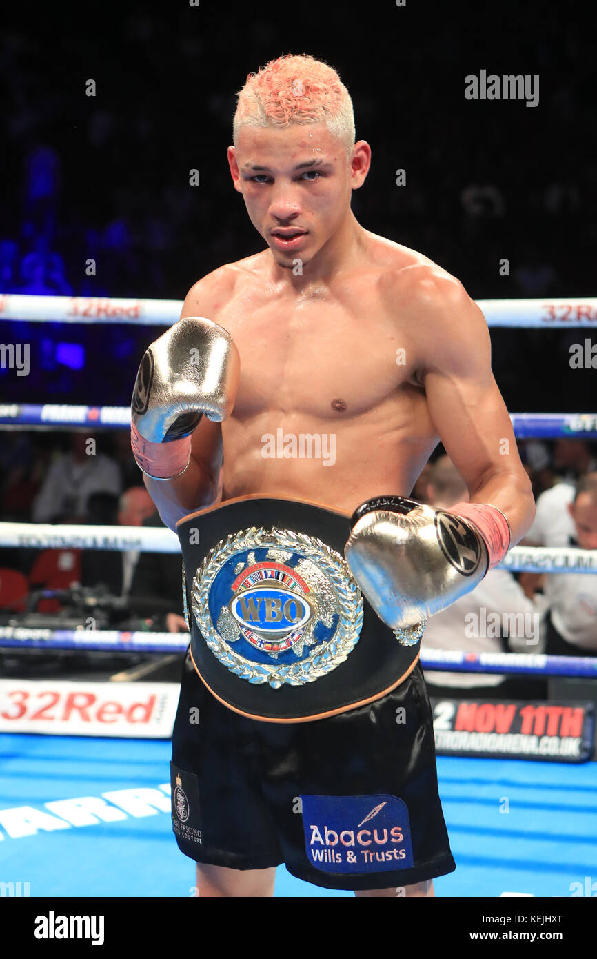 Leon Woodstock celebrates beating Craig Poxton after their WBO European ...