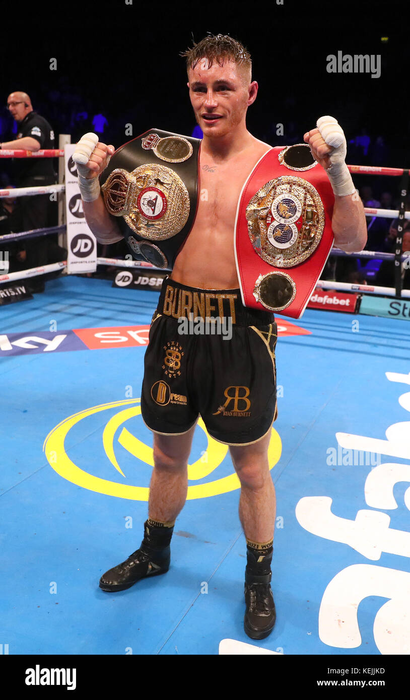 Ryan Burnett celebrates beating Zhanat Zhakiyanov after their IBF and ...