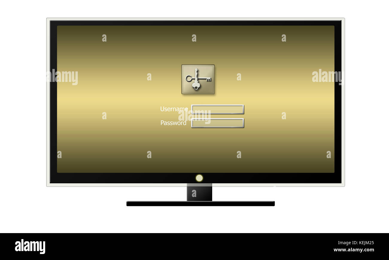 login in TV media Stock Photo - Alamy