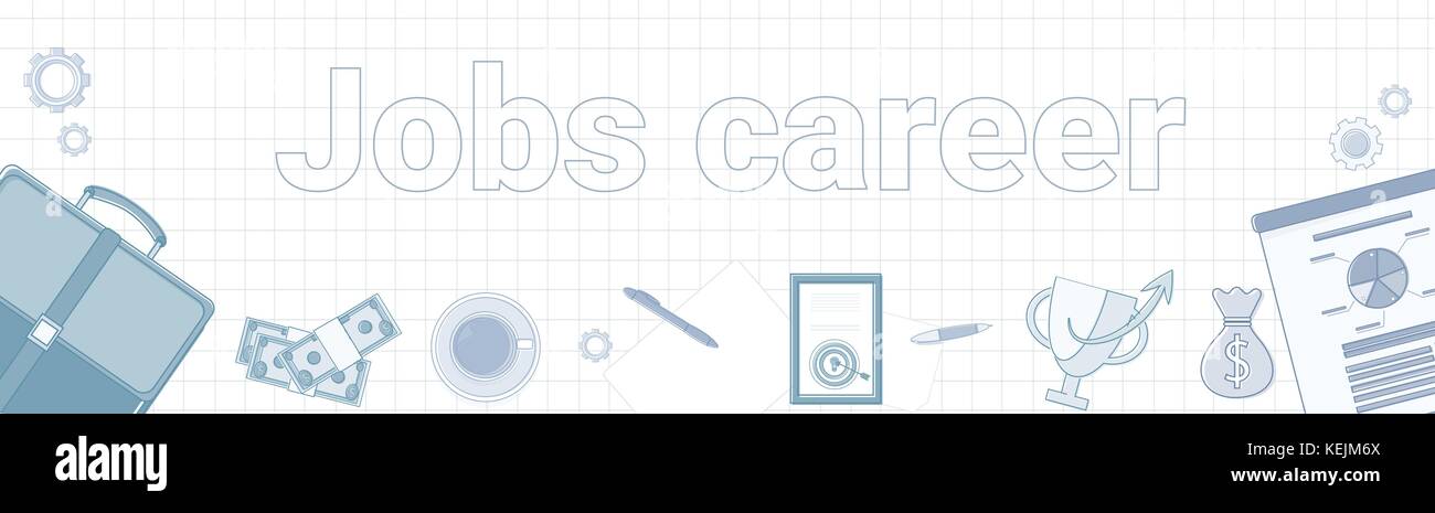 Jobs Career Word On Squared Background Horizontal Banner Personal ...