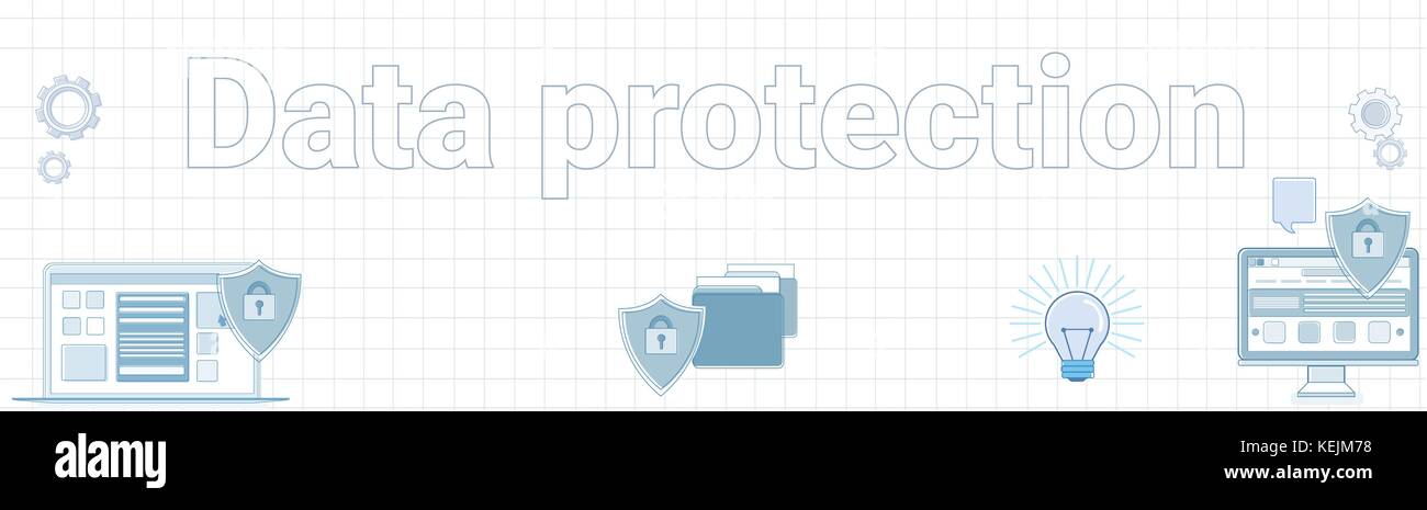 Data Protection Word On Squared Background Horizontal Banner Online ...