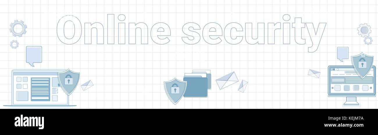 Online Security Word On Squared Background Horizontal Banner Data ...