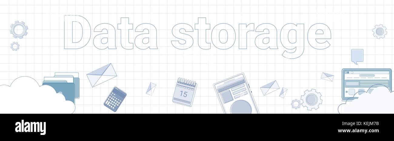 Data Storage Word On Squared Background Horizontal Banner Cloud ...