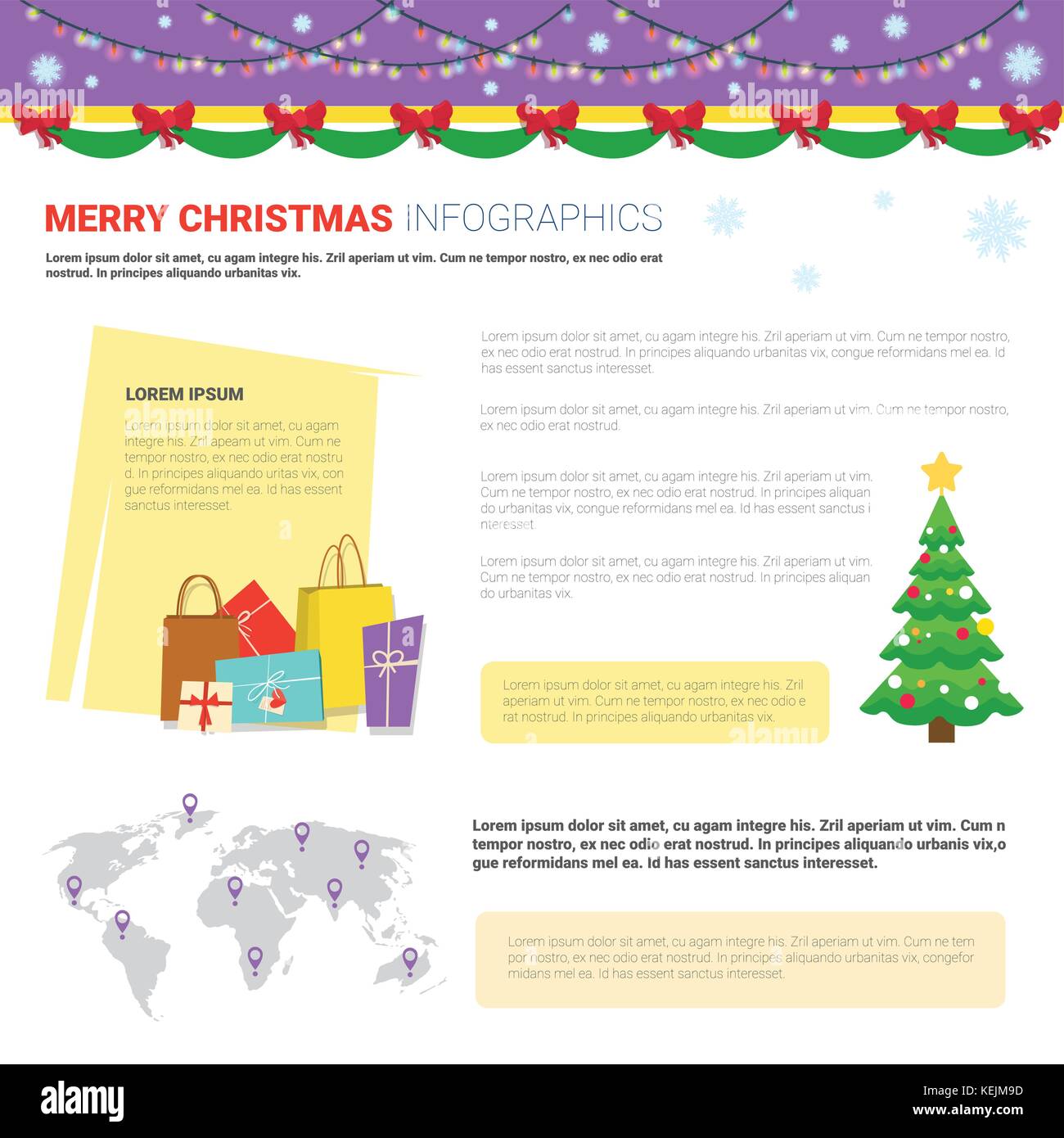 World map christmas elements hi-res stock photography and images - Alamy