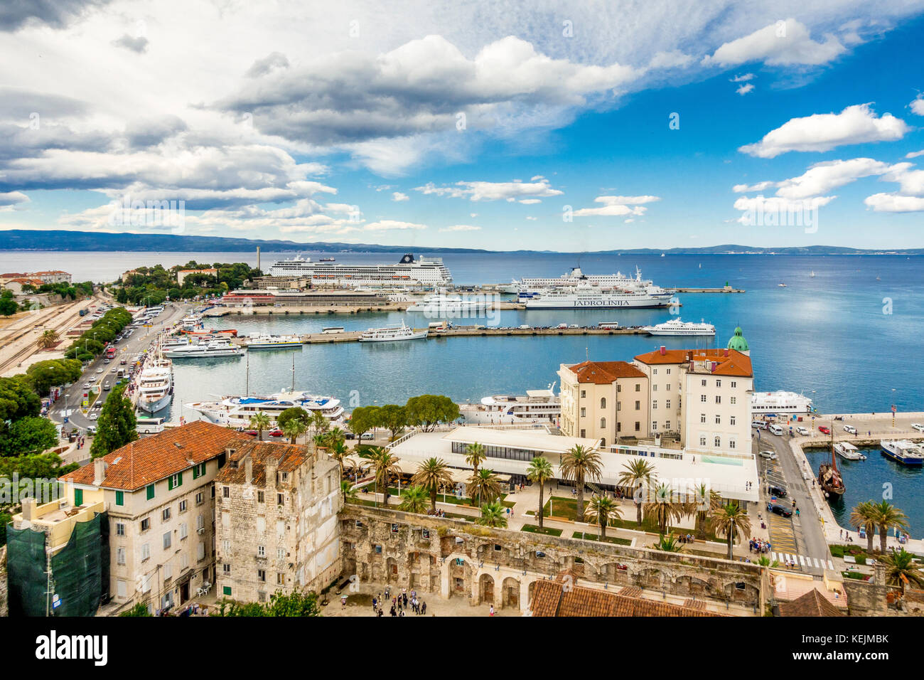 Aerial view of the harbour in Split, Croatia Stock Photo - Alamy