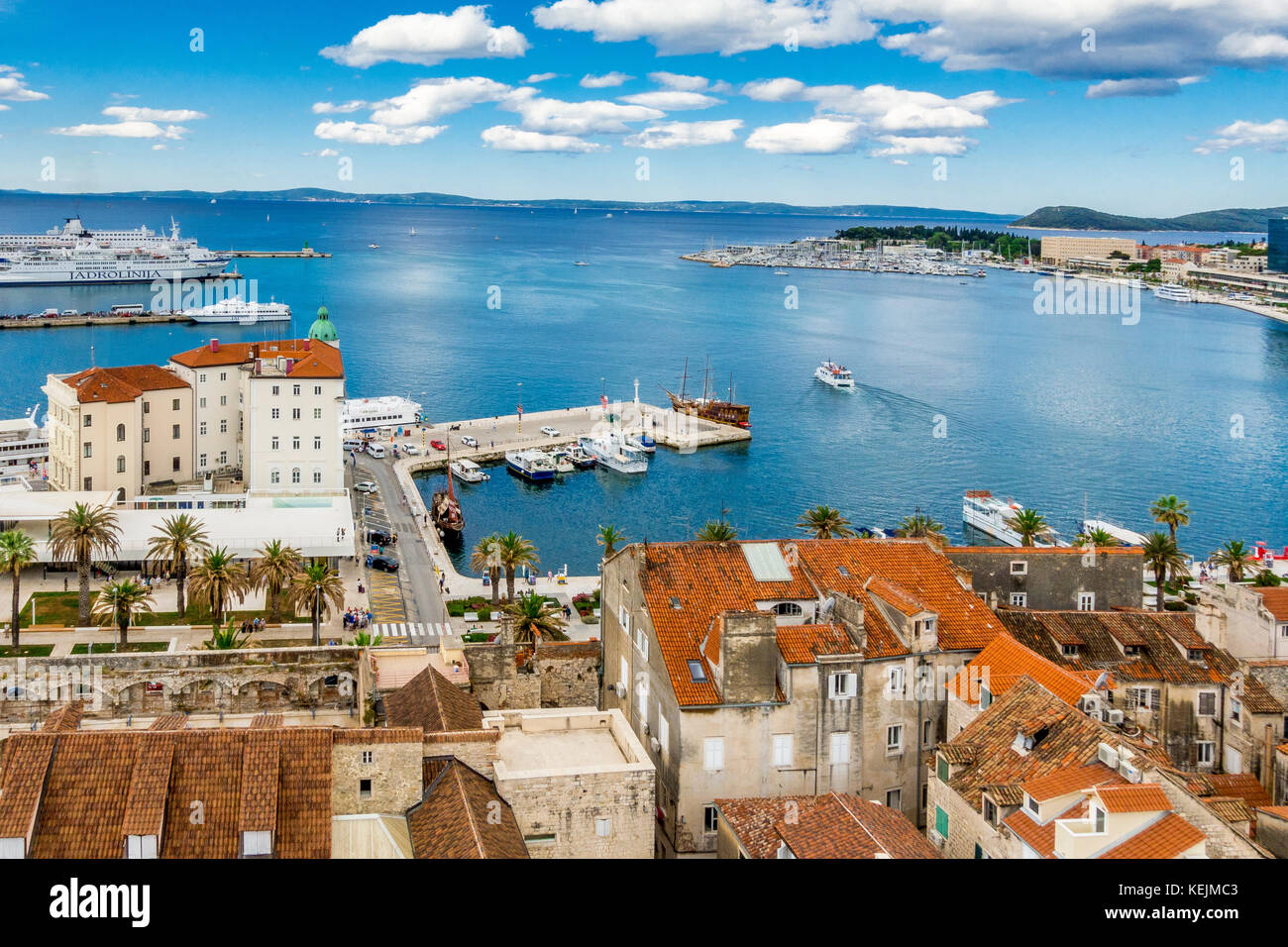 Aerial view of the harbour in Split, Croatia Stock Photo - Alamy
