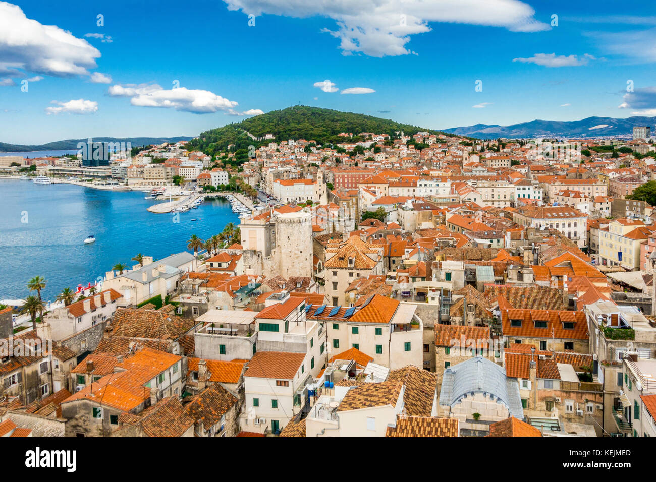 Aerial view of the harbour in Split, Croatia Stock Photo - Alamy